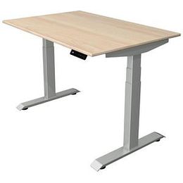 Kerkmann Move 4 elektrisch höhenverstellbarer Schreibtisch ahorn rechteckig, T-Fuß-Gestell silber 120,0 x 80,0 cm