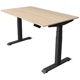 Kerkmann Move 4 elektrisch höhenverstellbarer Schreibtisch ahorn rechteckig, T-Fuß-Gestell grau 140,0 x 80,0 cm