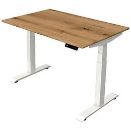Kerkmann Move 4 elektrisch höhenverstellbarer Schreibtisch eiche rechteckig, T-Fuß-Gestell weiß 120,0 x 80,0 cm
