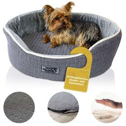 DEAR DARLING DD-05GRS Luxus Hundebett Katzenbett Anthrazit Gr. S 52x43cm mit Memoryschaum Matratze