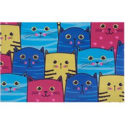Fußmatte Katzen, my home, rechteckig, Höhe: 6 mm, Tiermotiv,Robust, Pflegeleicht, Rutschfest,Farbenfroh, bunt