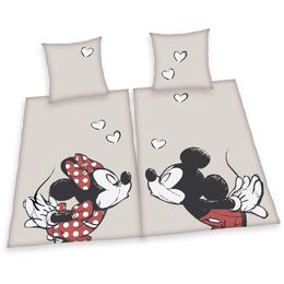 Micky Mouse Mickey Mouse Micky und Minnie - Partnerbettwäsche Bettwäsche rosa weiß