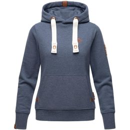 Navahoo Damen Kapuzensweatshirt Hoodie mit Kapuze & Breiten Tunnelzugkordeln Damlaa