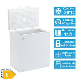 TroniTechnik® Gefriertruhe Kühltruhe BORGAR PRO mit 2in1 Gefrier- und Kühlfunktion 160 Liter, 184kwh/Jahr, LED, Griff