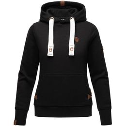 Navahoo Damen Kapuzensweatshirt Hoodie mit Kapuze & Breiten Tunnelzugkordeln Damlaa