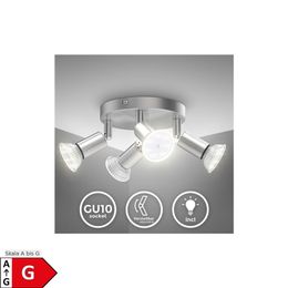 B.K.LICHT LED LED Spotleuchte, matt-nickel, 4xLED/GU10/3W, matt-nickel, 2xLED/GU10/3W
