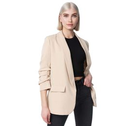 PM SELECTED Damen Kurzblazer Stylischer Sakko Business Blazer Gerafften &Auml;rmeln in Einheitsgr&ouml;&szlig;e PM22