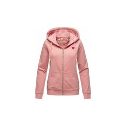Navahoo Damen Kapuzensweatshirt Hoodie mit Kapuze & Dicken Tunnelzugkordeln Cremet&ouml;rtchen