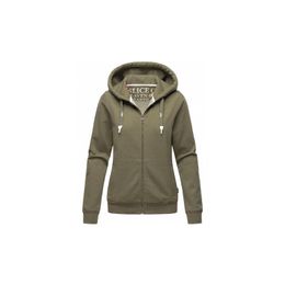 Navahoo Damen Kapuzensweatshirt Sportlicher Zip-Hoodie mit Dicken Tunnelzugkordeln Engelshaar