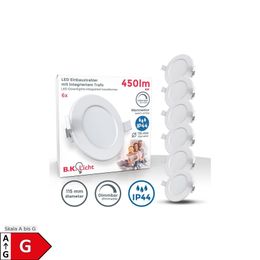 B.K.LICHT LED Einbauleuchten-Set, weiß, 6xLED-Modul/6W