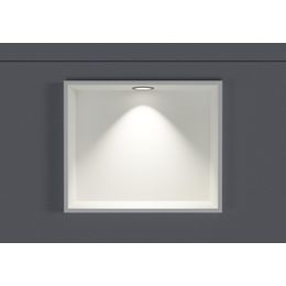 Bernstein Wandnische Weiß aus Mineralguss EG3010 - Höhe 30 cm - Tiefe 10 cm - LED-Spot optional