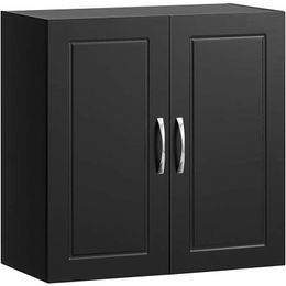 FRG231-SCH Hängeschrank Badschrank Küchenschrank mit zwei Türen Medizinschrank Wandschrank Badmöbel schwarz bht ca: 60x60x30cm - sobuy