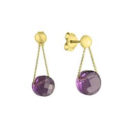 Celesta Paar Ohrhänger »375/- Gelbgold Amethyst« gelb + lila one-size Ohrstecker 9ct mit Amethyst lila