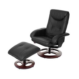 Relaxsessel MCW-C46, Fernsehsessel Sessel mit Hocker, Kunstleder ~ schwarz
