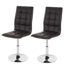 2er-Set Esszimmerstuhl MCW-C41, Stuhl K&uuml;chenstuhl, Kunstleder MVG-zertifiziert ~ braun