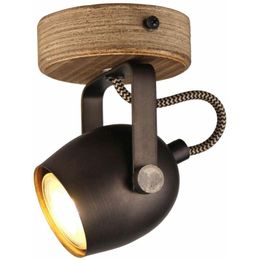 Brilliant - Lampe Tool Wandspot schwarz stahl 1x PAR51, GU10, 35W, geeignet für Reflektorlampen nicht enthalten Kopf schwenkbar Für LED-Leuchtmittel