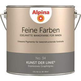 Feine Farben No. 34 Kunst der Linie 2,5 l expressives graphitgrau edelmatt Wandfarbe - Alpina