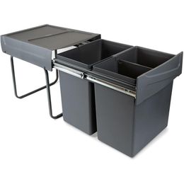 RecyclingRecyclingbehälterRecycle zur Bodenmontage und manuellen Entnahme in Küchenzeilen, 2x20l, Kunststoff anthrazitgrau - Anthrazitgrauer - Emuca