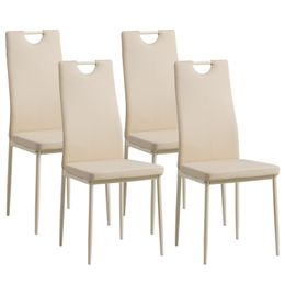 ALBATROS Esszimmerstühle SALERNO 4er Set, Beige - Edles Italienisches Design, Polsterstuhl Kunstleder-Bezug, Modern und Stilvoll am Esstisch - Küchenstuhl, Stuhl Esszimmer hohe Belastbarkeit