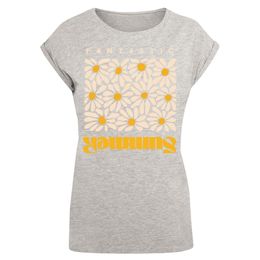 F4NT4STIC Shirt 'Summer Sunflower' Damen Gr&ouml;&szlig;e XL gelb / grau