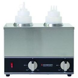 Gastro Schneider elektrischer Flaschenwärmer 400 W inklusive 950 ml Quetschflasche - 2 Flaschen