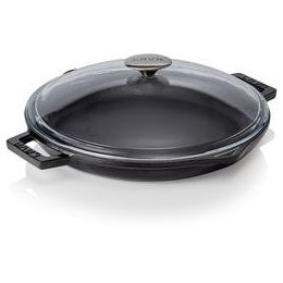 WAS Gastro LAVA Frying pans lid, schwarz emaillierte Pfanne mit Glasdeckel, Ø 31,5 cm