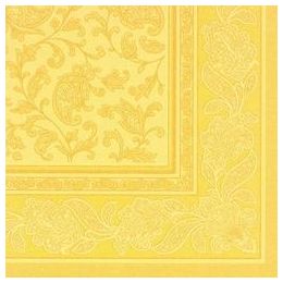 Gastro Papstar 50 Servietten "ROYAL Collection" 1/4-Falz 40 cm x 40 cm gelb "Ornaments" | Mindestbestellmenge 5 Stück