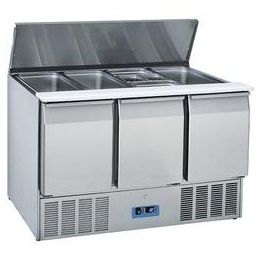 Gastro Mastro Saladette mit 3 Türen GN 1/1 und Deckel, 12x GN 1/3 h=150 mm, 0°/+8°C