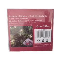 F-H-S International LED-Lichterkette 22181 LED-Draht Lichterkette 50er warmweiß