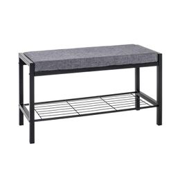 HAKU Sitzbank Möbel Bank schwarz-grau BHT 80x48x32 cm schwarz