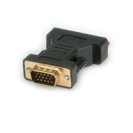 ROLINE DVI-VGA Adapter, DVI BU / VGA ST Audio- & Video-Adapter HD D-Sub 15-polig (HD-15), VGA Männlich (Stecker) zu DVI-I 24+5 Weiblich (Buchse)