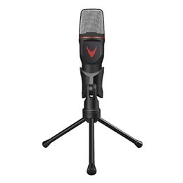 Varr Mikrofon Omega Pro VGMM Gaming-Mikrofon für Kommentatoren mit Stativ Schwarz