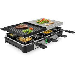 Tristar Raclette mit wendbarer Grill- & Steinplatte Tischgrill für 8 Personen, 1400 Watt