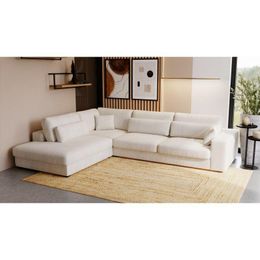 Ecksofa Disney - Polsterecke - L-Form Sofa, Polstergarnitur, Eckcouch vom Hersteller, Eckcouch in Beige - (Lincoln 03, Seite: Links) - Beige