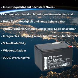 Quality Batteries - Akku für Panasonic LC-RA1212PG1 12V 12Ah agm Batterie qb