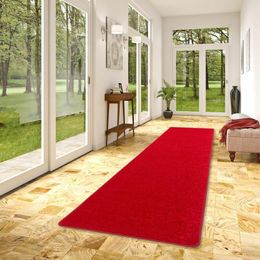 Snapstyle - Hochflor Velours Läufer Teppich Luna Rot - 100x100 cm