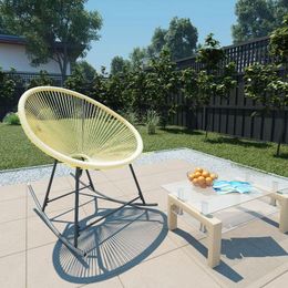 MAISONCHIC Gartenstuhl Gartensessel Outdoor-Acapulco-Stuhl Stuhl für Garten Terrasse Balkon Poly-Rattan Beige DE25961