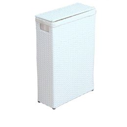 Raumspar-Wäschekorb mit Deckel Weiß