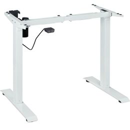 Relaxdays - Tischgestell höhenverstellbar, elektrisch, ausziehbar, 71-121 cm, Gestell für Schreibtisch, Stahl, weiß