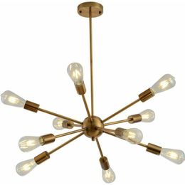 Sputnik Lampe Kronleuchter Vintage Pendelleuchte Leuchte Satelliten Hängelampe 10-Light E27 Lampe Sockel Messing Metall Für Wohnzimmer