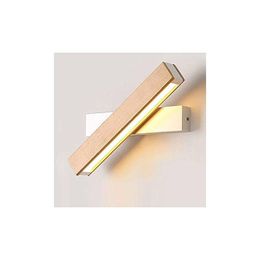 Moderne Innenwandleuchte, 360 ° drehbar, LED-Wandleuchte, Wandbeleuchtung aus Aluminium und Holz, 21 cm, Holz, Farbe 4 W, dekorativ, Wandleuchte.