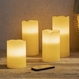 Spetebo - led Stumpenkerze mit Flacker Effekt - 4er Set - Künstliche Advents Kerze mit Fernbedienung - Weihnachten Winter Deko Beleuchtung