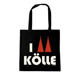 Umhängetasche logoshirt "Köln Logo" Gr. B/H/T: 38 cm x 42 cm x 8.6 cm, schwarz Taschen mit I Love Kölle-Print