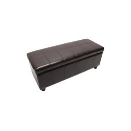 MCW Aufbewahrungs-Truhe Sitzbank Arezzo, Leder + Kunstleder, 112x45x45cm MVG-zertifiziert ~ braun