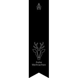 ratioform Verschlussetikett „Frohe Weihnachten“, Hirsch, schwarz, 35 x 135 mm
