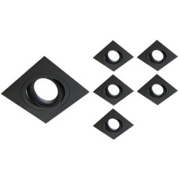 MARKENLOS - Mehrfachpackung 6x Noxion Einbau Spot Boxi MR16 schwenkbar Schwarz Ausschnitt 80mm - GU10 Sockel