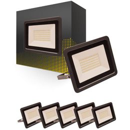 MARKENLOS - Mehrfachpackung 6x LED-Scheinwerfer 50W 5000lm 100D - 840 IP66 - Symmetrisch