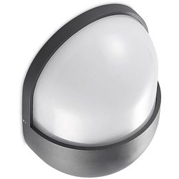 LINDBY - Dianko LED-Außenwandleuchte, rund - dunkelgrau (ral 7016), weiß
