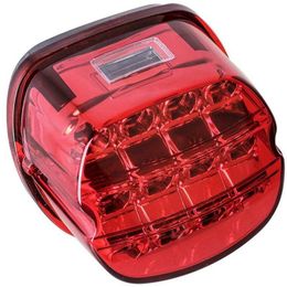 Woosien - Rote LED-Rückleuchten hinten, Motorrad-Rücklichter, Bremslauf, für Touring Dyna Road King Glide Stree