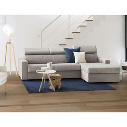 Schlafsofa Daart, Ecksofa, 100% Made in Italy, Sofa mit Drehöffnung, mit rechter Containerhalbinsel, mit Standard-Armlehnen, Cm 280x95h85,